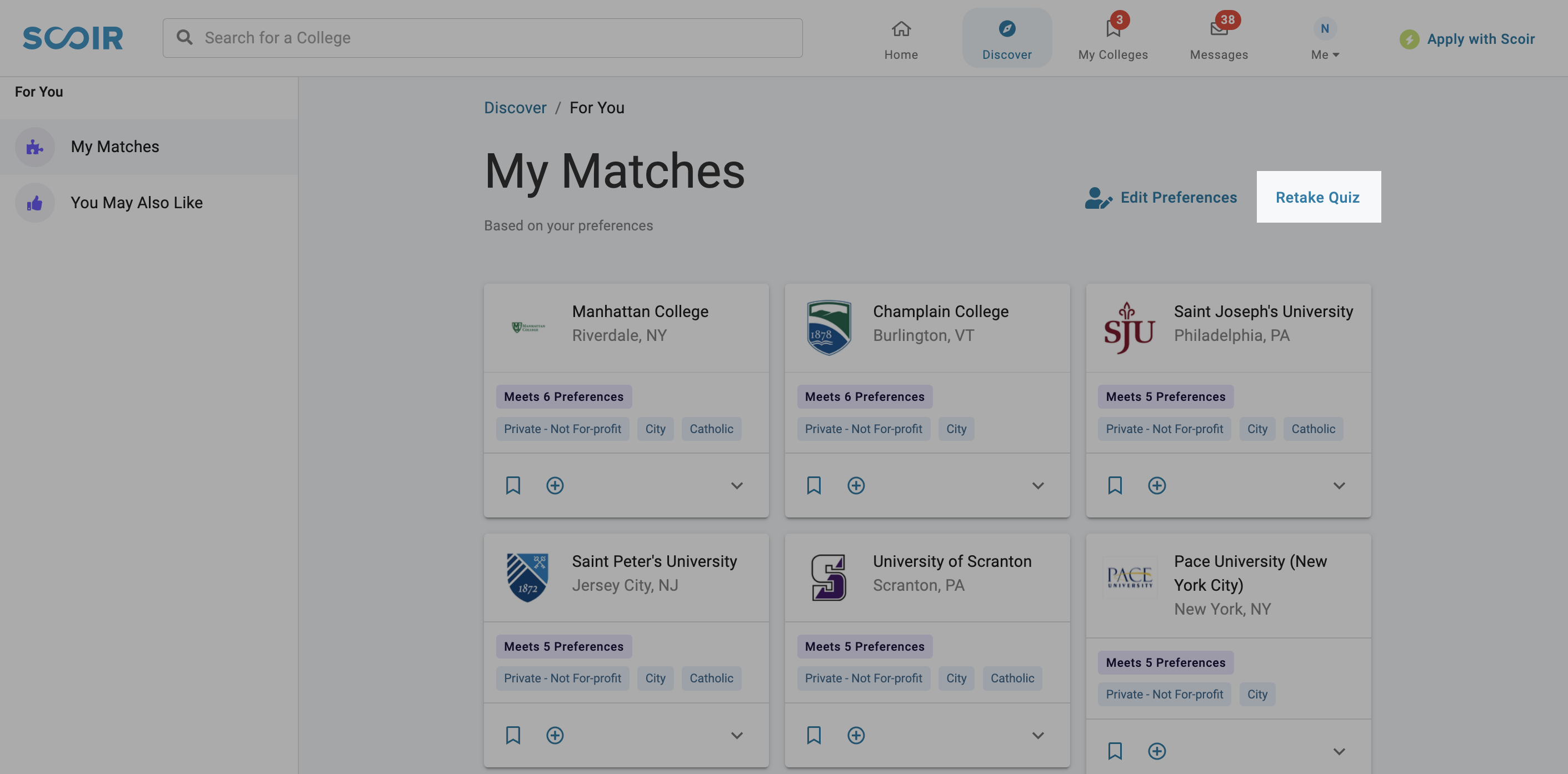 Find Your College Match Quiz | Scoir
