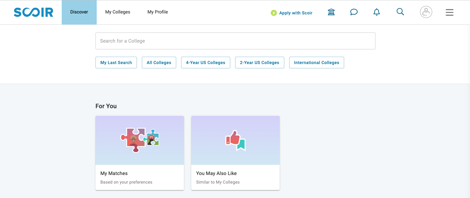 Simpler Search & Navigation in Scoir for Students | Scoir